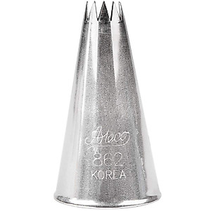 Ateco # 862 - French Star Pastry Tip .25'' Opening Diameter- Stainless Steel