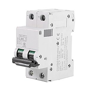 Miniature Air Circuit Breaker, 1pc 250V DC 2P Low Voltage 16A/32A/63A, Solar Energy Switch Short Circuit (32A)