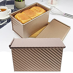 HEMOTON Toast Baking Mold Sandwich Bread Sandwich Bread Household Toast Mold Loaf Pan with Lid Nonstick Loaf Pan Carbon Steel Bread Pan Kitchen Loaf Pan Bread Baking Tin Bread Loaf Pan