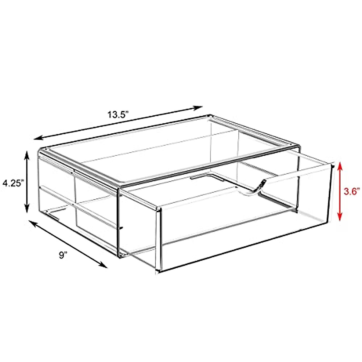 Sorbus Clear Acrylic Makeup Organizers - X-Large Jewelry, Makeup & Cosmetic Organizers and Storage with Acrylic Drawers - Stackable Storage Case Display Set - Great Vanity, Dresser, Bathroom Organizer