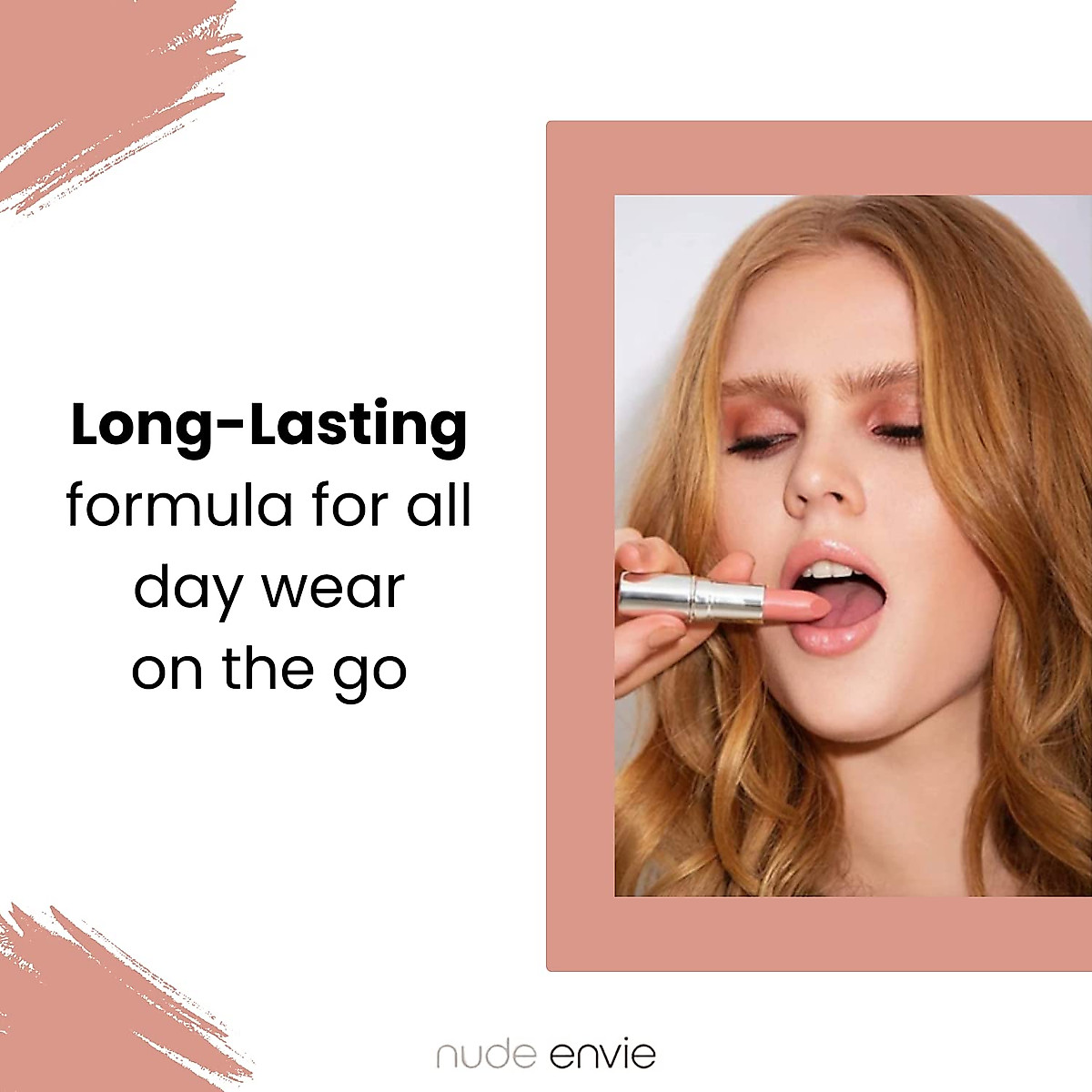 nude envie Lip Gloss - Certified Vegan Lipgloss Cruelty-Free and Paraben Free - Enriched Peptides, Vitamin E and Jojoba Oil (Whisper)