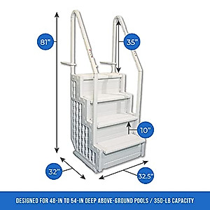 Blue Wave Easy Pool Step Above Ground Swimming Pool Step to Deck
