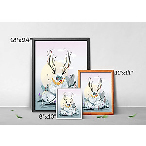 8x10 Fantasy Nordic Art Print Bulgaria Fantasy Folk Wall Design Yeti Meditation Studio Ghibli Animal Cute Nature Travel Illustration Scandinavian Art Whimsical Animal Sunrise Monster Art Nursery Decor