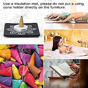 Incense Cones 120 Pcs, with Incense Holder, Mixed Natural Scents Deco Sandalwood Lavender Rose Sage Cinnamon Eucalyptus Rainforest Violet, 8 Assorted Boxes