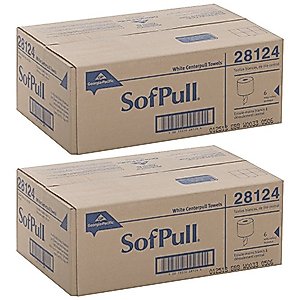 Georgia-Pacific GP-28124-2 SofPull Centerpull Regular Capacity Paper Towel, 2 Cases (6 Rolls), White