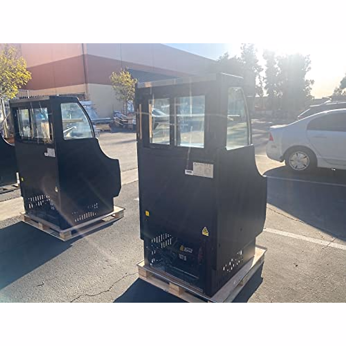 Commercial Refrigerator Open Air Dual Service Curved Top Glass Display Merchandiser 27" Black Coffee Shop NSF Showcase Cooler STP-2834