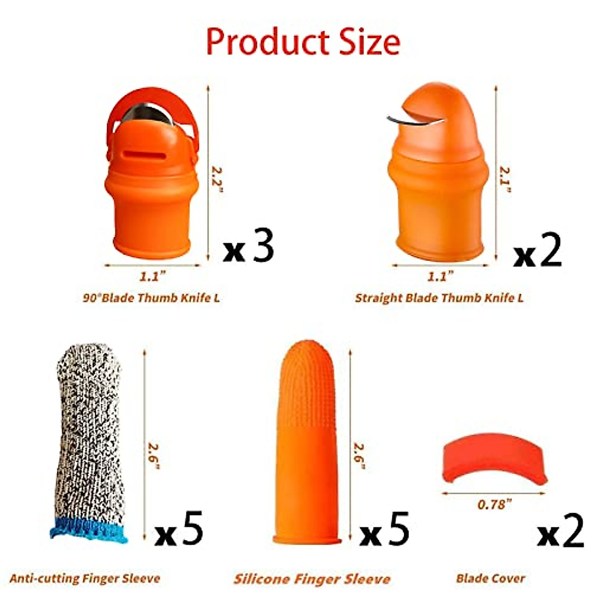 15 Pack Upgrade Gardening Silicone Thumb Knife Harvesting Tool, Vegetable Plant Fruit Picking Knife, Separator Finger Plant Fruit Picking Knife Garden Tool (Large)