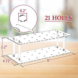 YestBuy Cake Pop Display Stand, 21 Hole Cake Pop Holder, 2 Pack Clear Acrylic Lollipop Holder for Weddings, Birthday Parties, Anniversaries Gift, Halloween, Christmas Candy Decorative
