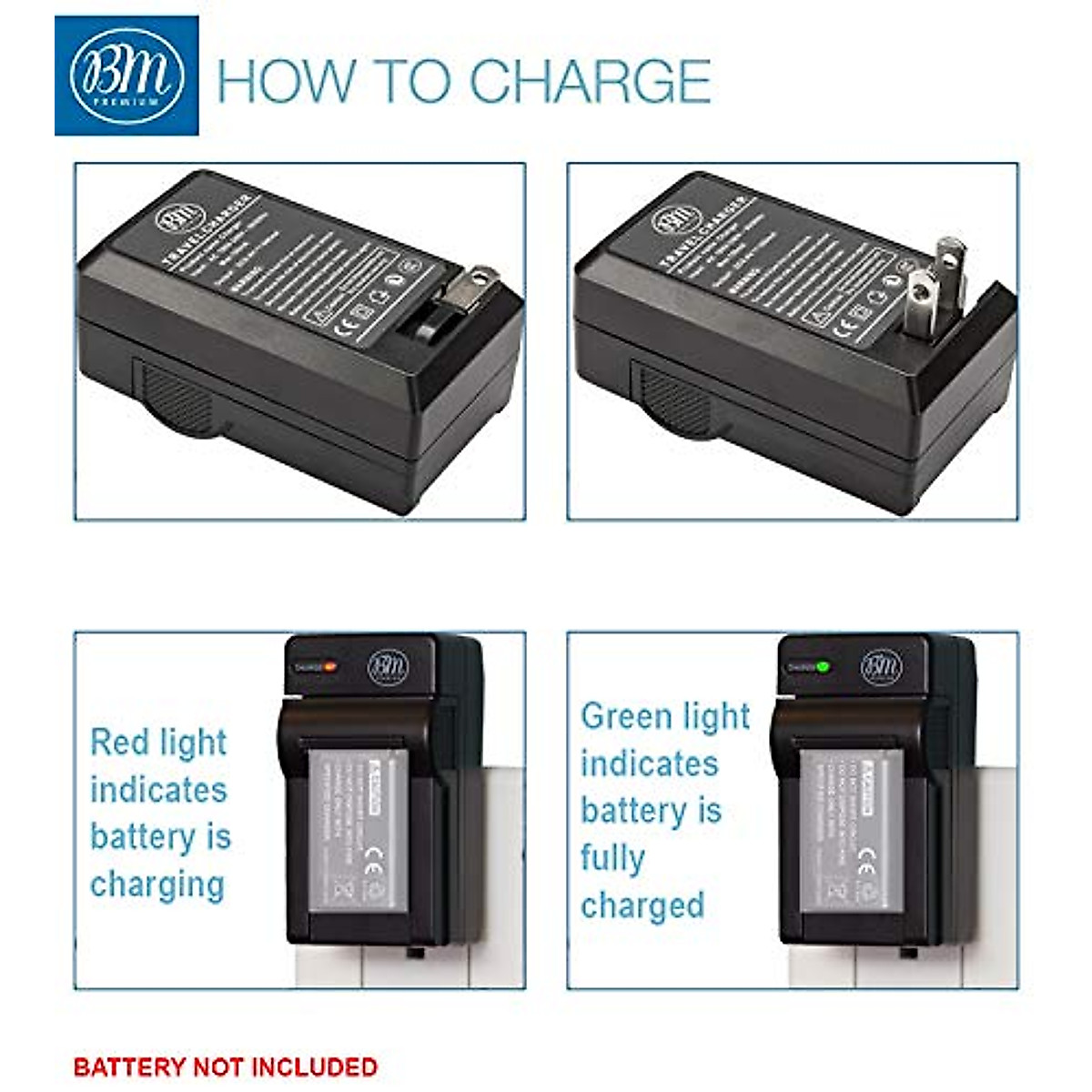 BM EN-EL19 Battery Charger (MH-66 replacement) for Nikon Coolpix A300, W100, W150, S3100, S3200, S3300, S3500, S3600, S3700, S4100, S4200, S4300, S5200, S5300, S6400, S6500, S6800, S6900, S7000 Camera