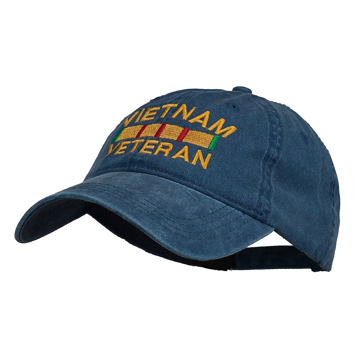 e4Hats.com Vietnam Veteran Embroidered Pigment Dyed Brass Buckle Cap - Navy OSFM