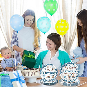 96 Pcs Western Baby Shower Plates and Napkins Party Supplies Western Cowboy Tableware Set Little Cowboy Party Decorations Favors for Cowboy Baby Shower Serves 24 Guests