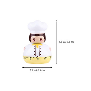 DOITOOL Kitchen Timer Cute Chef Cookie Kitchen Timer Novelty Manual Cooking Timer for Kitchen Alarm Home Desktop Decor (Yellow)