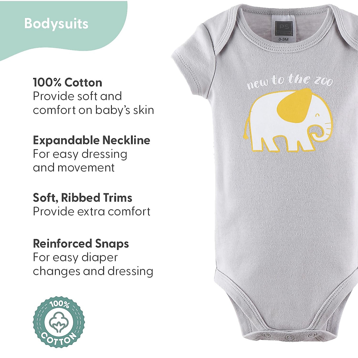 The Peanutshell Baby Layette Gift Set for Boys or Girls - 23 Piece New Born Unisex Gift Set, Baby Clothes & Newborn Essentials Must Haves - Newborn Clothes 0-3 Months - Safari Themed