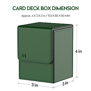 MIXPOET Deck Box compatible with MTG Cards, Trading Card Case with 2 Dividers per Holder, Large Size for 100+ Cards (Marvelous-Green)