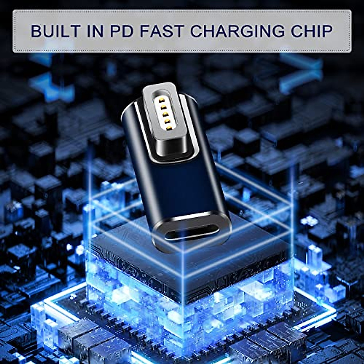 Etre Jeune USB C to Magnetic L-Tip Adapter, Works with Type-C 100W Power Fast Charging Converter Compatible with Magnetic 1 Mac Book Pro Air (2006-2012), 1Count, Black