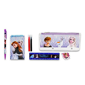 Disney Frozen Backpack and Lunch Bag School Supplies Set - Bundle with Frozen Backpack, Lunch Box, Water Bottle, Frozen Notebook, Stationery, More | Frozen School Supplies for Girls