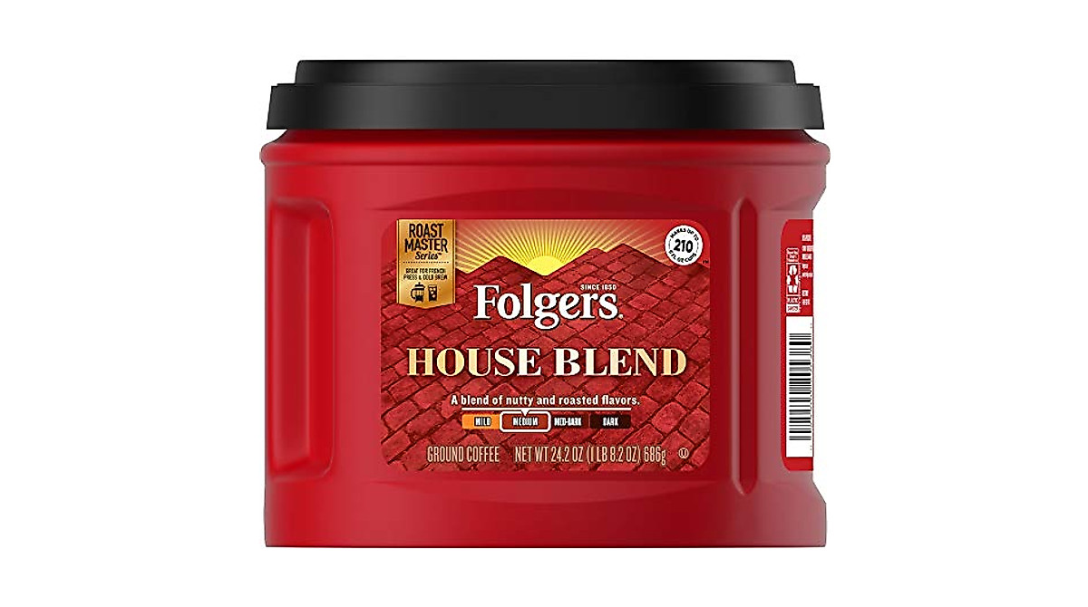 Folgers House Blend Medium Roast Coffee | Smooth & Nutty Flavor