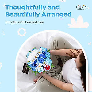 Baby Boy Clothing Flower Bouquet | Newborn Baby Boy Gift Basket with Baby Clothing Arranged Like Celebration Flowers, Creative Unique Blue Baby Set for Expecting Moms, Includes Spaceship Clothing Set