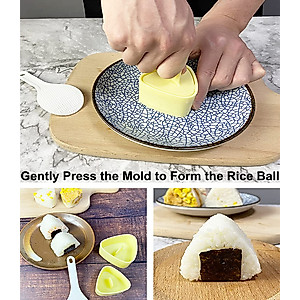 HiYi Triangle Onigiri Sushi Mold Press Molds Non Stick Sushi Making Kit 1 Each Large & Small DIY Rice Ball Maker Mold Sets, Sushi Bento Nori Seaweed Kitchen Rice Ball Mold DIY Kitchen Gadget, Pink