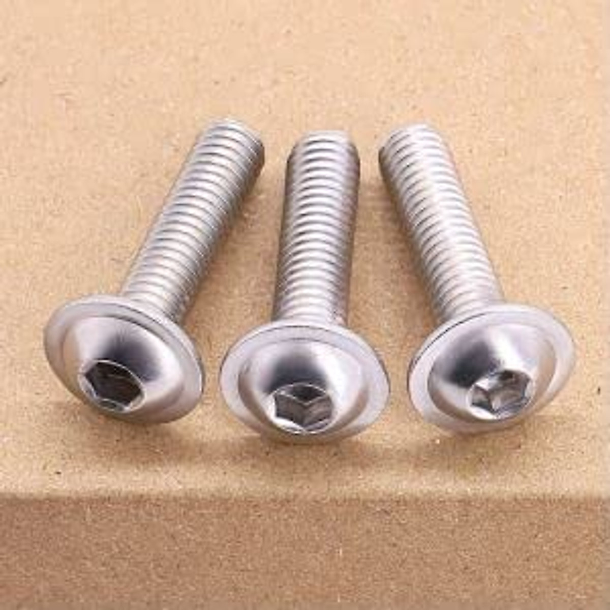 M4-0.7 x 8mm (80 pcs) Flanged Button Socket Head Cap Screws, 304 Stainless Steel, Full Thread, ISO7380-2