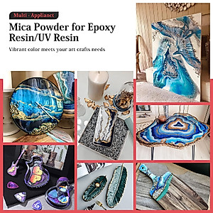 Mica Powder for Epoxy Resin - 30 Colors Pigment Powder Resin Dye, Natural Cosmetic Grade Glitter Colorant Pearlescent Powder for Paint, Soap Making, Nail Polish, Candle Making, Bath Bombs, Slime, 5g