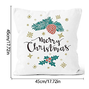 Scceatti Christmas Throw Pillow Covers 4 Pack 18x18 in Cotton Farmhouse Pillow Cover with Zipper Deer Reindeer Aesthetic Theme Fashion Pillow Cases Protector for Couch Bed Living Room Decor Gifts