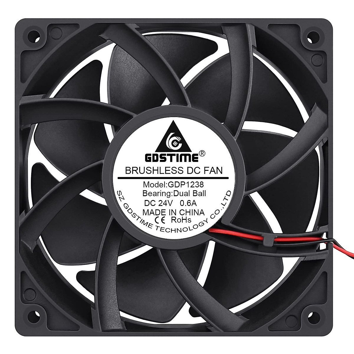 GDSTIME High Airflow 24V 120mm x 120mm x 38mm Dual Ball Bearing 5 Inch Brushless Cooling Fan
