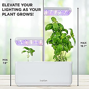 Ivation 7-Pod Indoor Hydroponics Growing System Kit Herb Garden planter w/ LED Grow Light
