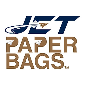 JET PAPER BAGS 13.5”x7.7”x15.5” (50 Pcs) Non-woven Reusable White Bags - Thank You printed in all languages - Recyclable Bags