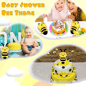 Civaner 2 Pieces Stuffed Honeybee Toy Bee Movie Plush Bee Stuffed Animal for Honey Bee Decor 1st Birthday Bee Themed Party, 7.87 Inches