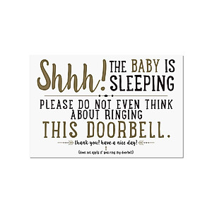 Artisan Owl Shhh! The Baby is Sleeping Door Magnet - 4x6 All Weather Made in The USA Magnet Sign (1 Magnet)