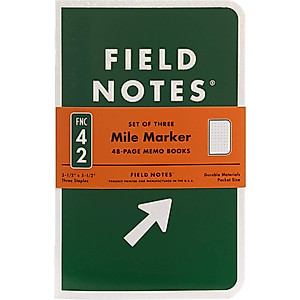 Field Notes: Mile Marker - 3 Pack - Dot-Graph Memo Books, 3.5 x 5.5 Inch
