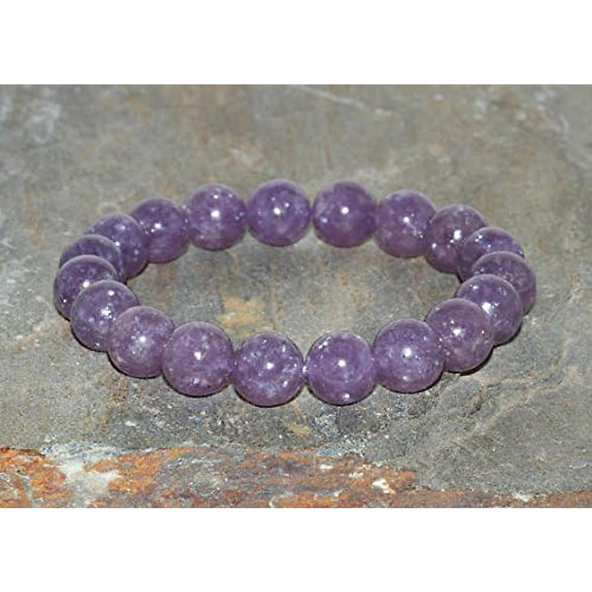 WORLD WIDE GEMS AAA++ Rare Quality 10mm Genuine Lepidolite Bracelet, AAA Grade, Anxiety Relief, Overcoming Addictions, Healing Crystals, Stress Relief,Lithium,Chakra Jewelry Code- WAR5315