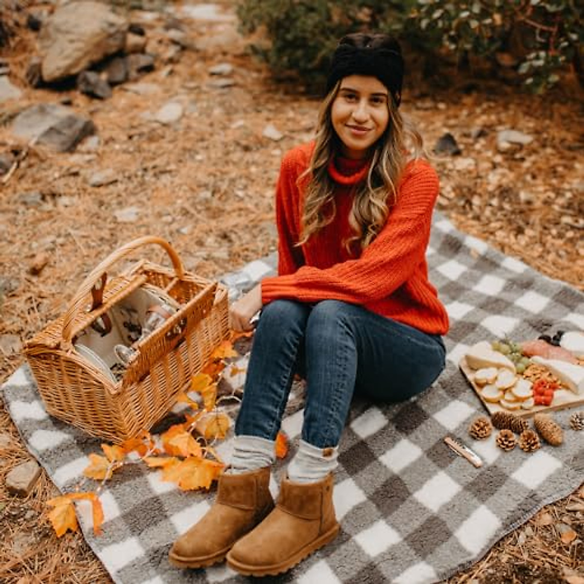 BEARPAW Women's Alyssa Vegan Hickory Size 7 | Women's Ankle Boot | Women's Slip On Boot | Comfortable Winter Boot