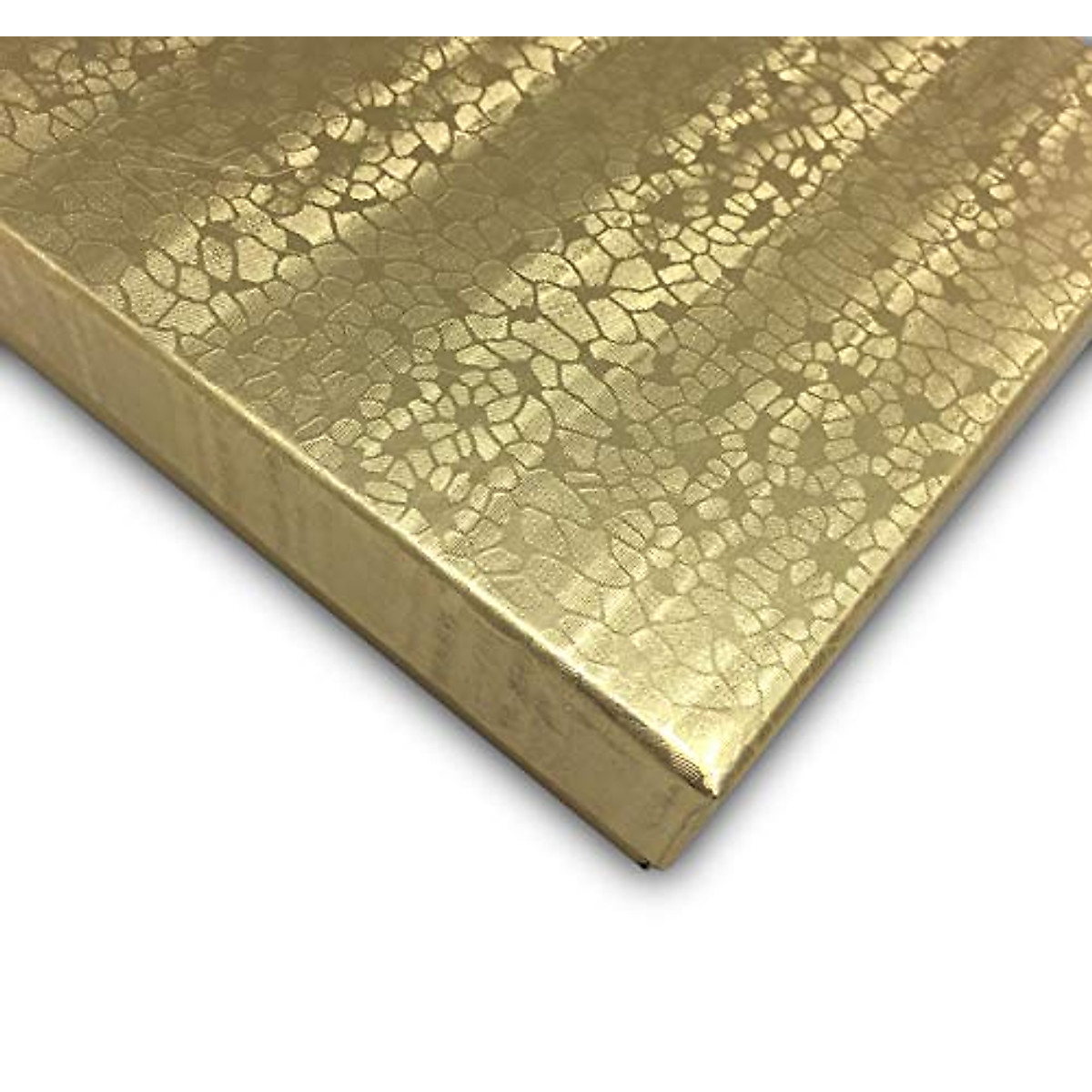 TheDisplayGuys 25-Pack #33 Cotton Filled Cardboard Paper Jewelry Box Gift Case - Gold Foil (3 1/2" x 3 1/2" x 1")