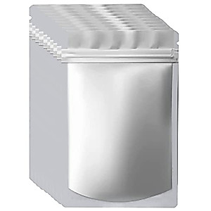 50 Pcs Mylar Bags 1 Gallon for Food Storage, Extra Thick 9.4 Mil 9.8'' x 13.8'' Standable Resealable Ziplock Food Grade Bags for Packaging Food, Coffee Beans, tea, grains, etc Products