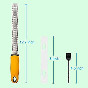 Lemon Zester, Cheese Grater, Parmesan Cheese, Ginger, Chocolate, With Razor-Sharp Stainless Steel Blade, Protective Cover and Cleaning brush, Dishwasher Safe, by NSpring (narrowzester)