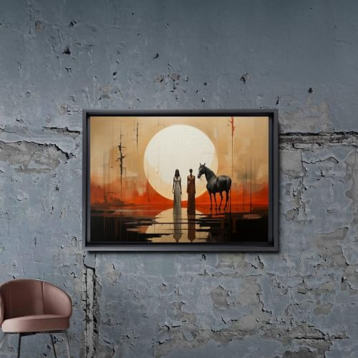 Majestic Black Stallion Galloping In The Clouds, Black Horse On Salt Flats, Canvas Print, Black Horse Print, Black Horse Wall Art