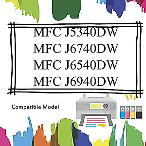 LC 402 XL Ink Cartridge Replacement for Brother LC402XL, 402 Inkjet Cartridge Used for MFC J5340DW J6740DW J6540DW J6940DW Printer 2*BK+1*C M Y