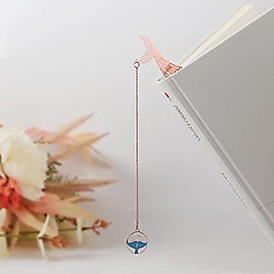 Phineon Metal Whale Bookmark Birthday Gift for Readers Librarian Book Lovers Bookworm Brass Book Marks Mothers Day Christmas Valentine's Day Gifts for Teachers Students Lady