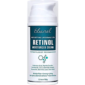 Ebanel 2.5% Retinol Cream for Face Moisturizer with Peptide, Hyaluronic Acid, Anti Aging Wrinkle Night Cream, Skin Tightening Firming Cream for Face and Neck, Minimizes Dark Spot, Age Spot, Acne Scar