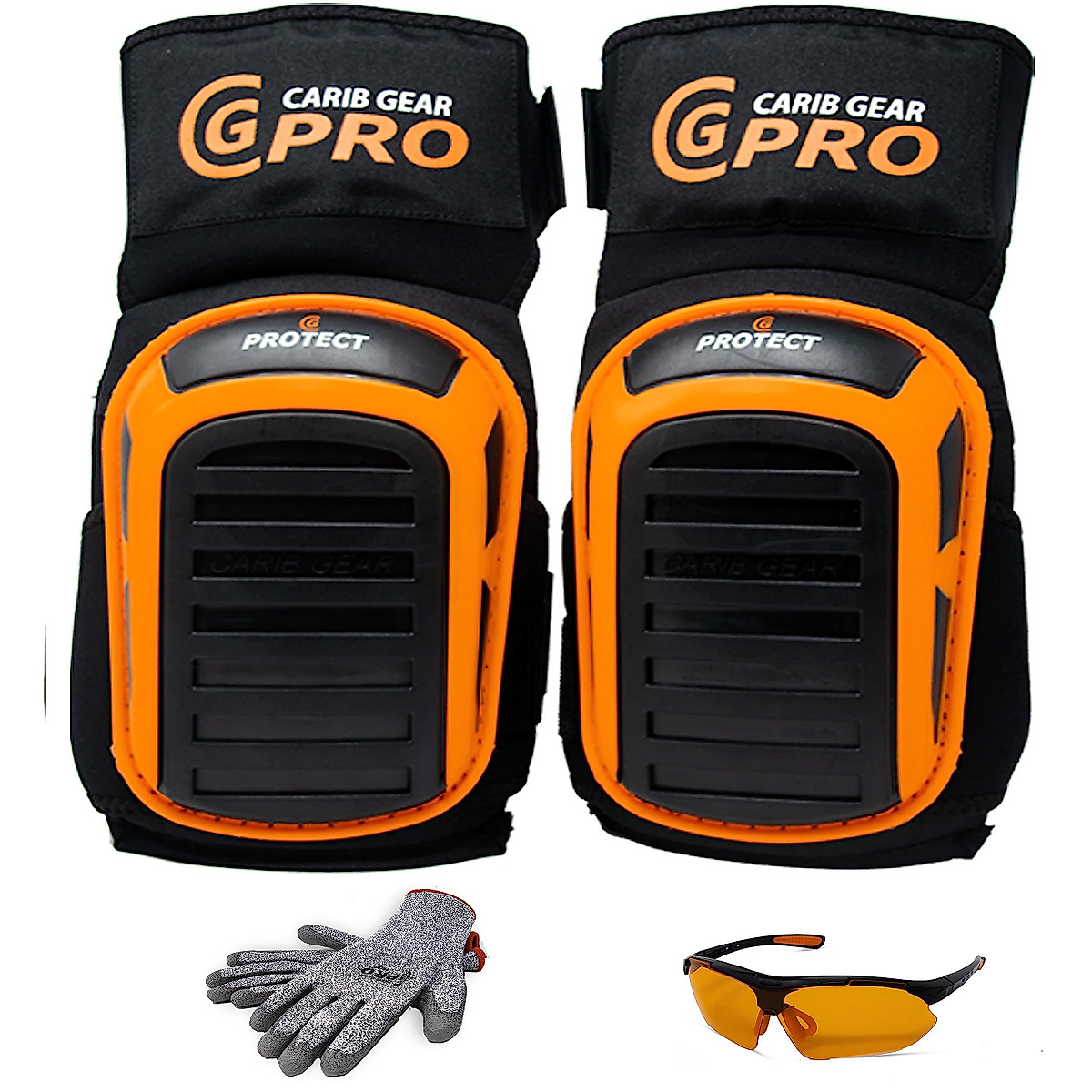 CARIB GEAR PRO Safty Knee Pads for Men and Women Work Construction | Work Heavy Duty Comfortable Anti-slip Double Straps Gel Knee Pads Tools for Flooring Cleaning, Tiling, Roofing and Gardening