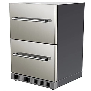 TECSPACE 24" 5.12 Cu.ft Undercounter Refrigerator 2 Drawer Indoor/Outdoor, Dual-zone Compressor, Intelligent Temperature Control For Home and Commercial Use