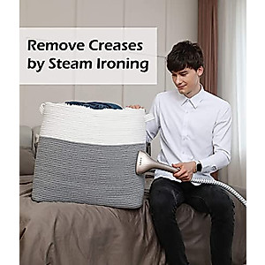 24"x16"x20" Mega Size Rectangular Extra Large Storage Basket, Cotton Rope Storage Baskets, Woven Laundry Hamper, Cloth Storage Bin, for Clothes Blanket in Living Room, Grey Rectangular Basket