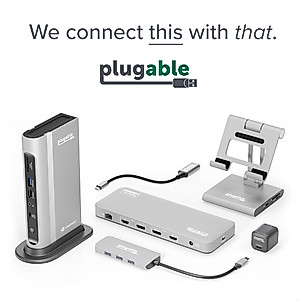 Plugable Dual Monitor Adapter for M1/M2/M3/M4 macOS Systems, Windows, ChromeOS. Broad Compatibility - Thunderbolt, USB-C, USB 3.0 to HDMI Adapter for Dual Monitors 1920x1080 @60Hz, SMI Driver Required