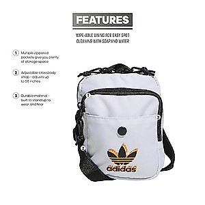 adidas Originals Originals Utility Festival 3.0 Crossbody, White/Black, One Size