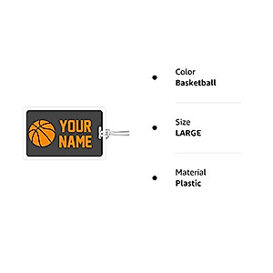 Kids Labels Durable Large Luggage & Bag Tag Basketball Design