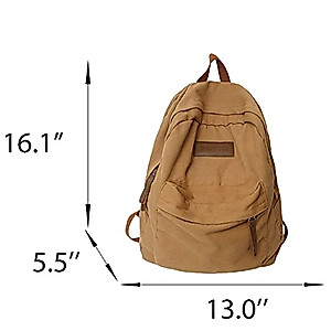 Canvas Backpack for Women Vintage Grunge Hippie Bookbags Aesthetic College School Bag Western Trendy Rucksack (Green)