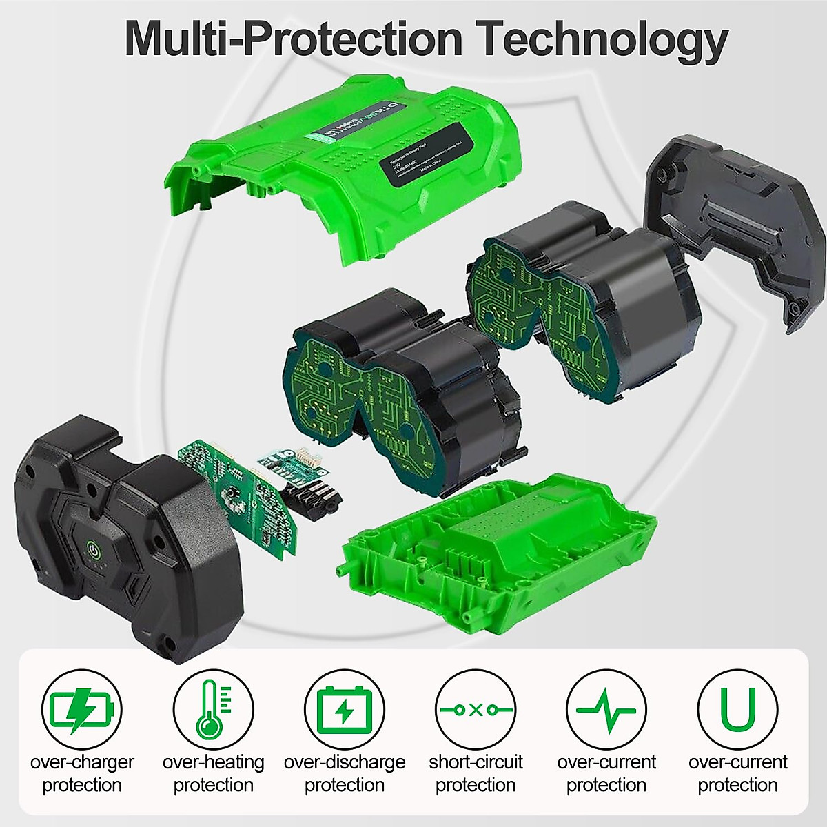 DTK Battery Replacement for EGO 56V Battery 2.5Ah Batteries Compatible with BA1400T BA2800 BA4200T BA5600T Lightweight and Easy to Carry
