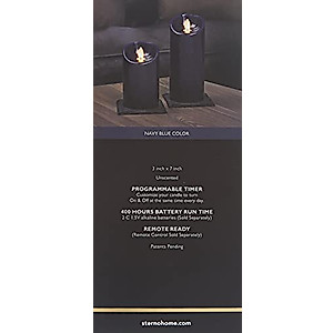 Sterno Home MGT814307NB00 Navy Blue Wax Pillar with Timer